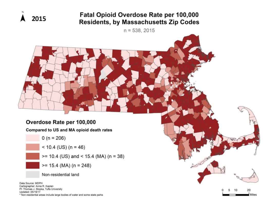 Burden of Opioid Epidemic Mapped in Massachusetts Using a Unique Dataset